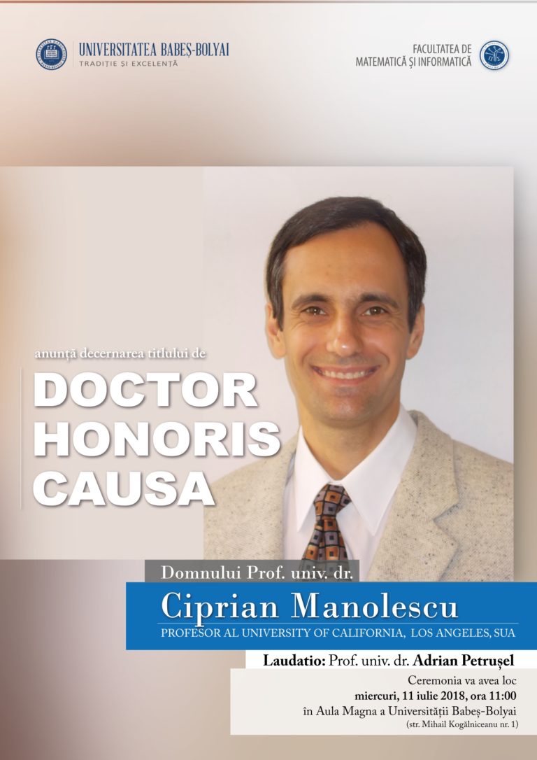 Prof. univ. dr. Ciprian Manolescu – DHC al UBB – NEWSUBB